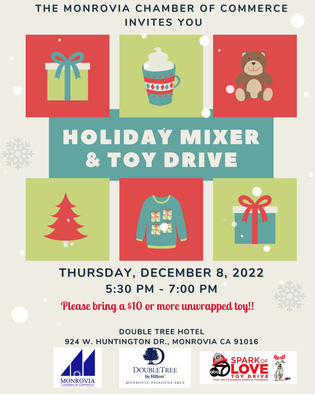 MONROVIA CHAMBER HOLIDAY MIXER & TOY DRIVE! – HOFBC